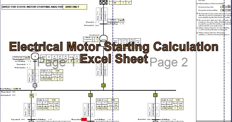 Motor Starting Calculation Spreadsheet | Engineers Club
